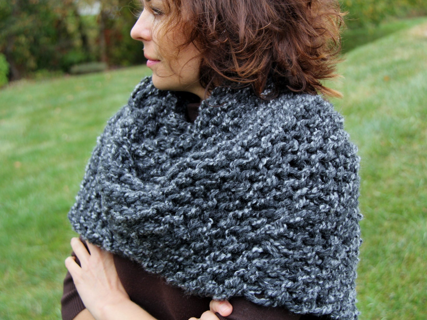 Outlander Sassenach Shawl Chunky Cowl Hand Knit Shoulder | Etsy