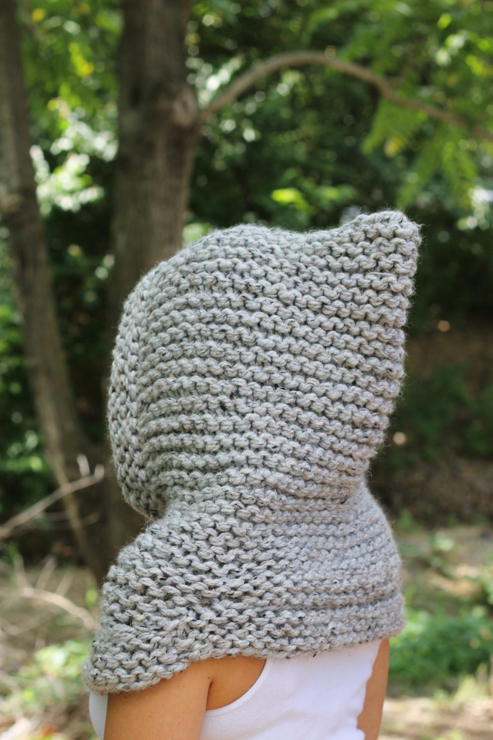 Cowl Neck Hoodie Hooded Cape Hand Knitted Hood Infinity - Etsy