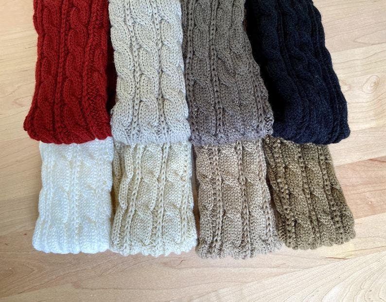 Arm Warmers, Extra Long Medieval Cable Knit Mittens, Elbow Length ...