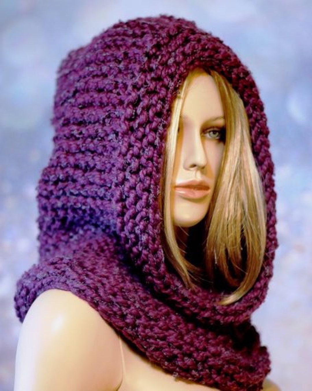 Hooded Cowl, Cape, Warm Snood, Knitted Hoodie, Post Apocalyptic Armor ...