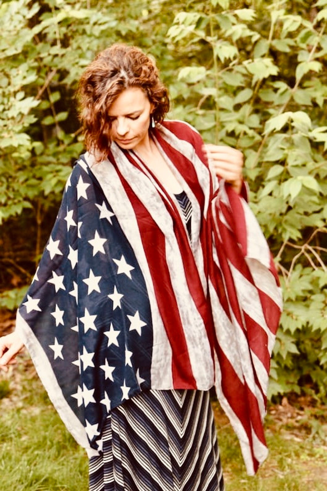 American Flag Scarf, Shawl, Poncho, Shoulder Wrap, Neck Warmer, Tea ...