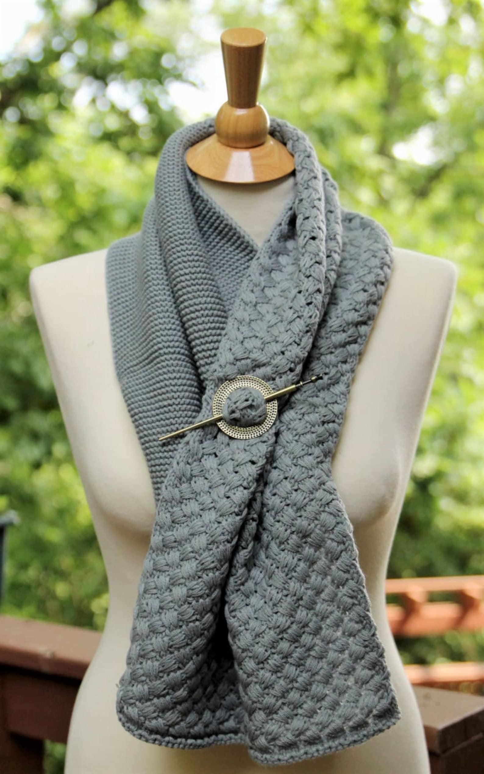 SHIPS TODAY! Highlands Scarf, Outlander Shawl, Scarf With Pin, Knitted ...