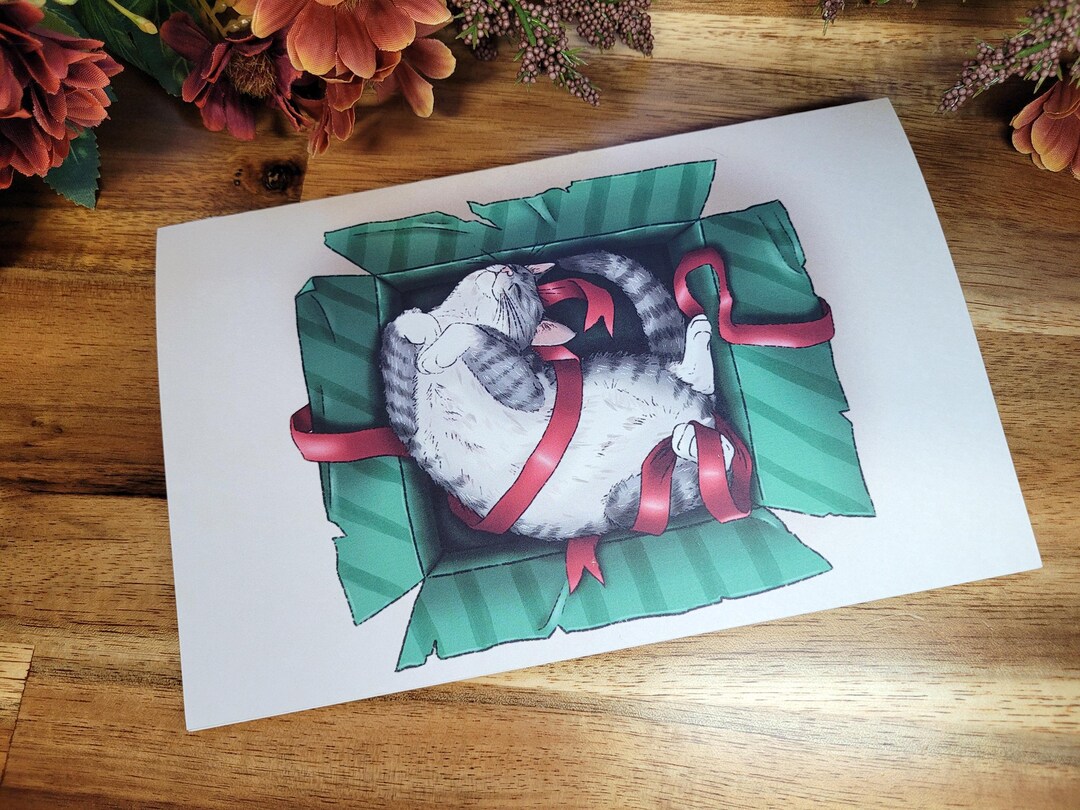 Purrfect Gift Christmas Card - Etsy