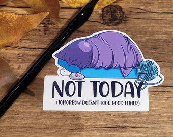 Not Today Cat Sticker - Etsy