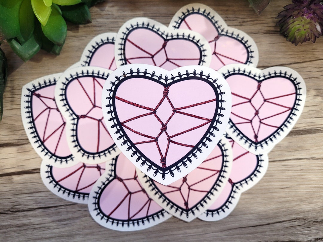 Bondage Heart Shibari Sticker - Etsy