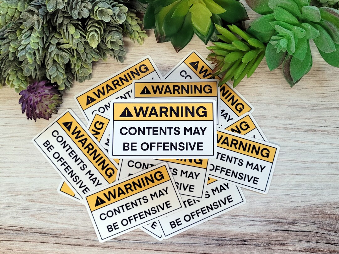 Contents May Be Offensive Warning Sticker - Etsy