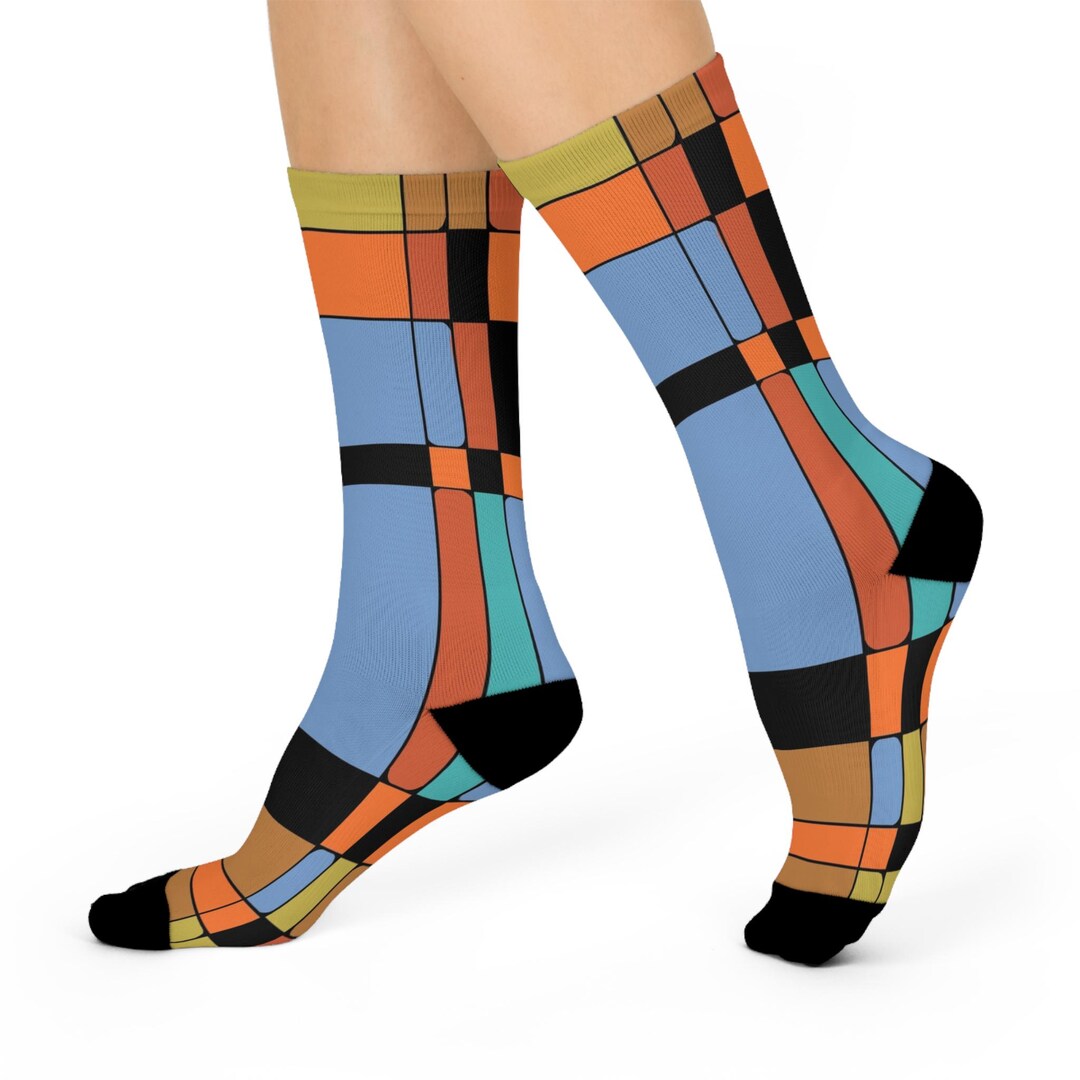 FLW Inspired Feet Mittens, Mid Century Modern Cushioned Crew Socks ...