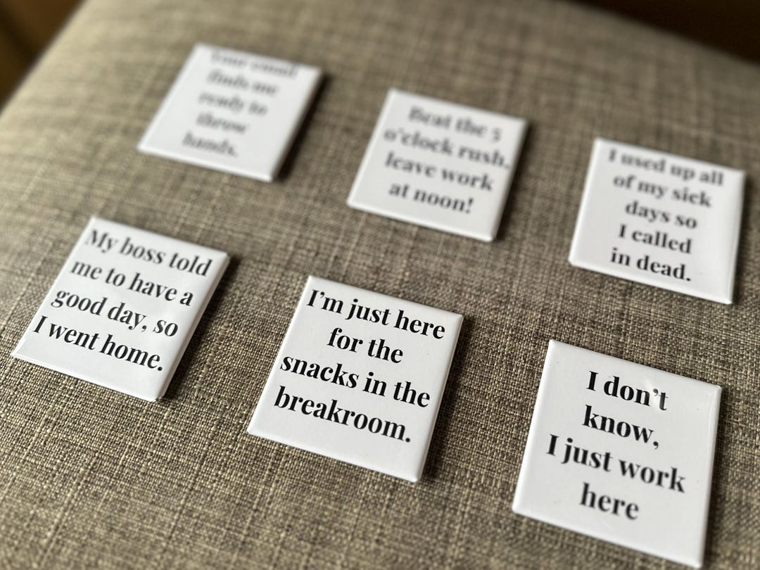 Funny Office Magnets - Humorous Workplace Decor, Set of 6 - Etsy