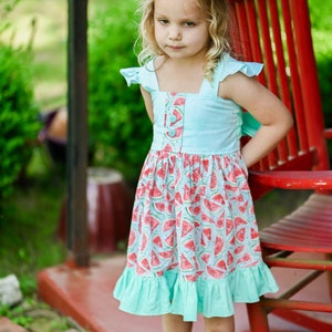 Watermelon Dress, Girls Watermelon Dress, Toddler Dress, Sundress ...