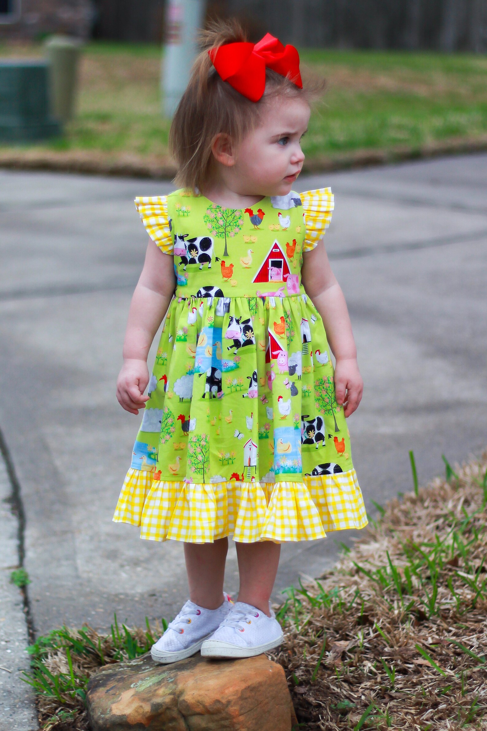 Girls Farm Dress Farm Theme Dress Farm Animal Dressbarnyard - Etsy
