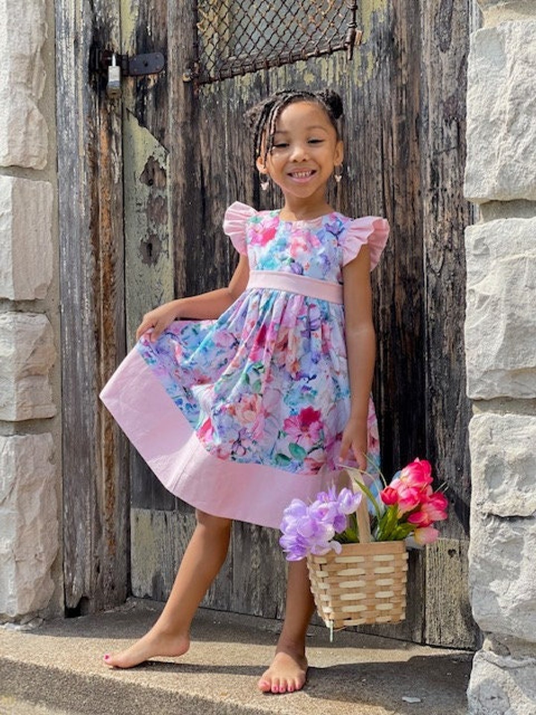 Girls Easter Dress, Spring Dress, Floral Dress, Toddler Dress, Outdoor ...