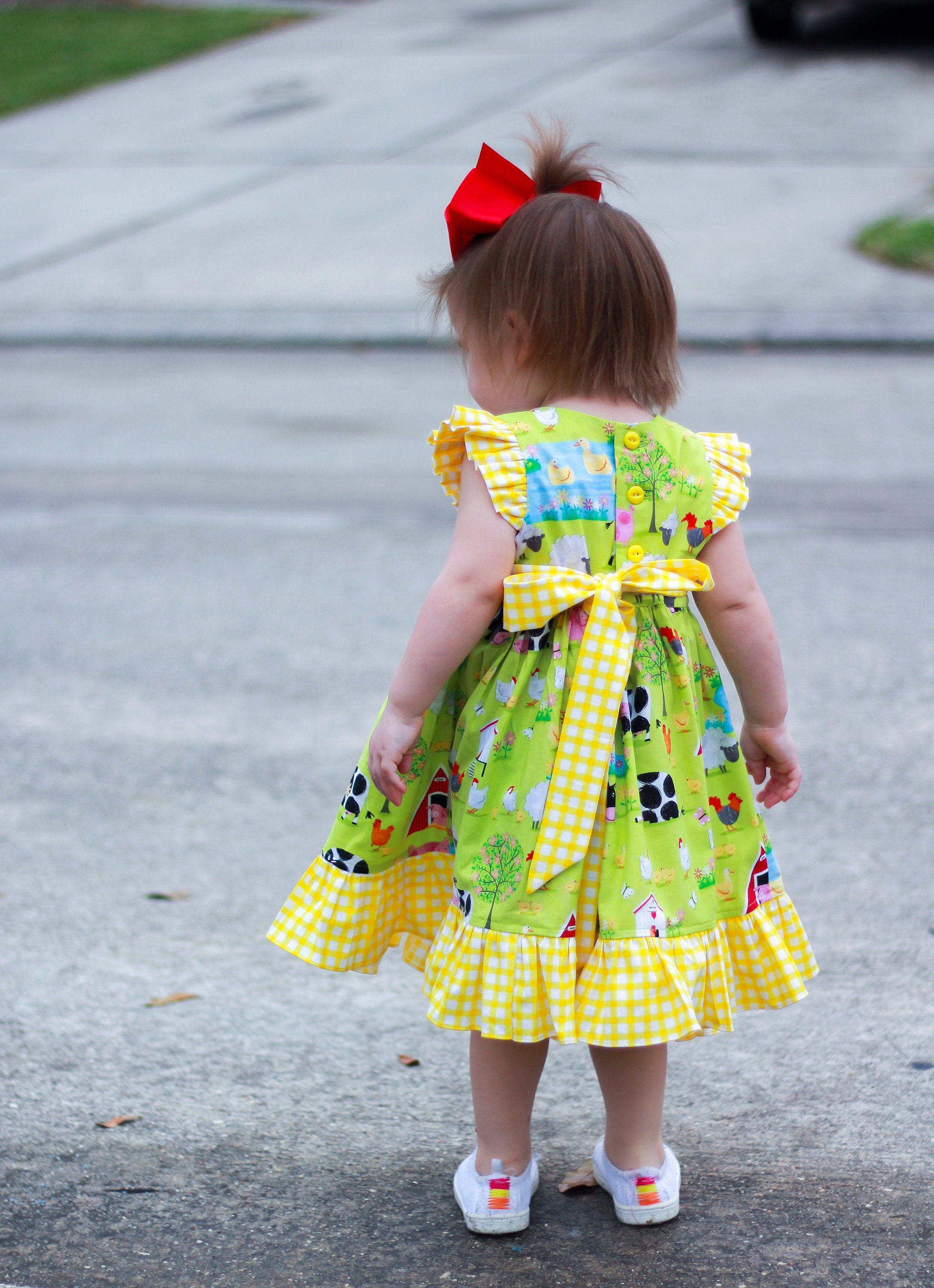 Girls farm dress farm theme dress farm animal dressBarnyard | Etsy