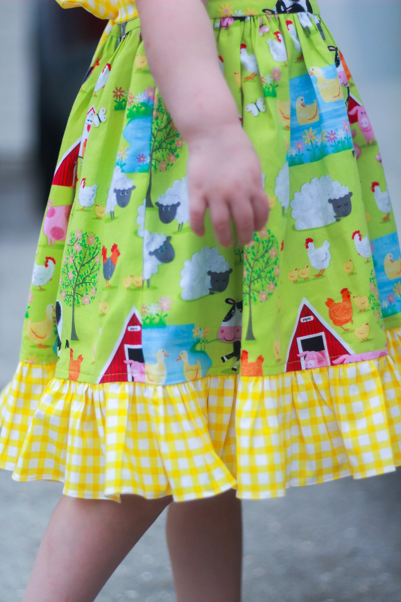 Girls Farm Dress Farm Theme Dress Farm Animal Dressbarnyard - Etsy