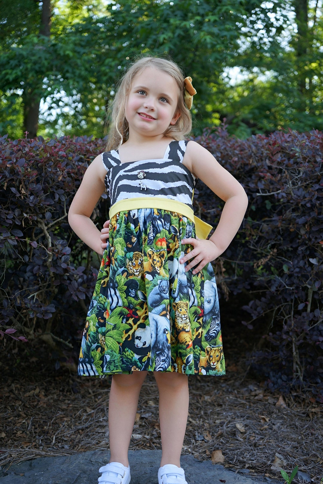 Girls' Jungle Animal Print Dress: Zebra Bodice, Safari Theme - Etsy