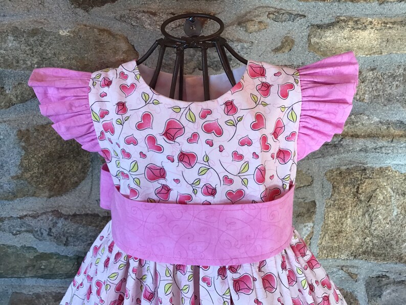 Valentines Dress Pink Heart Dress Girls Spring Dress - Etsy