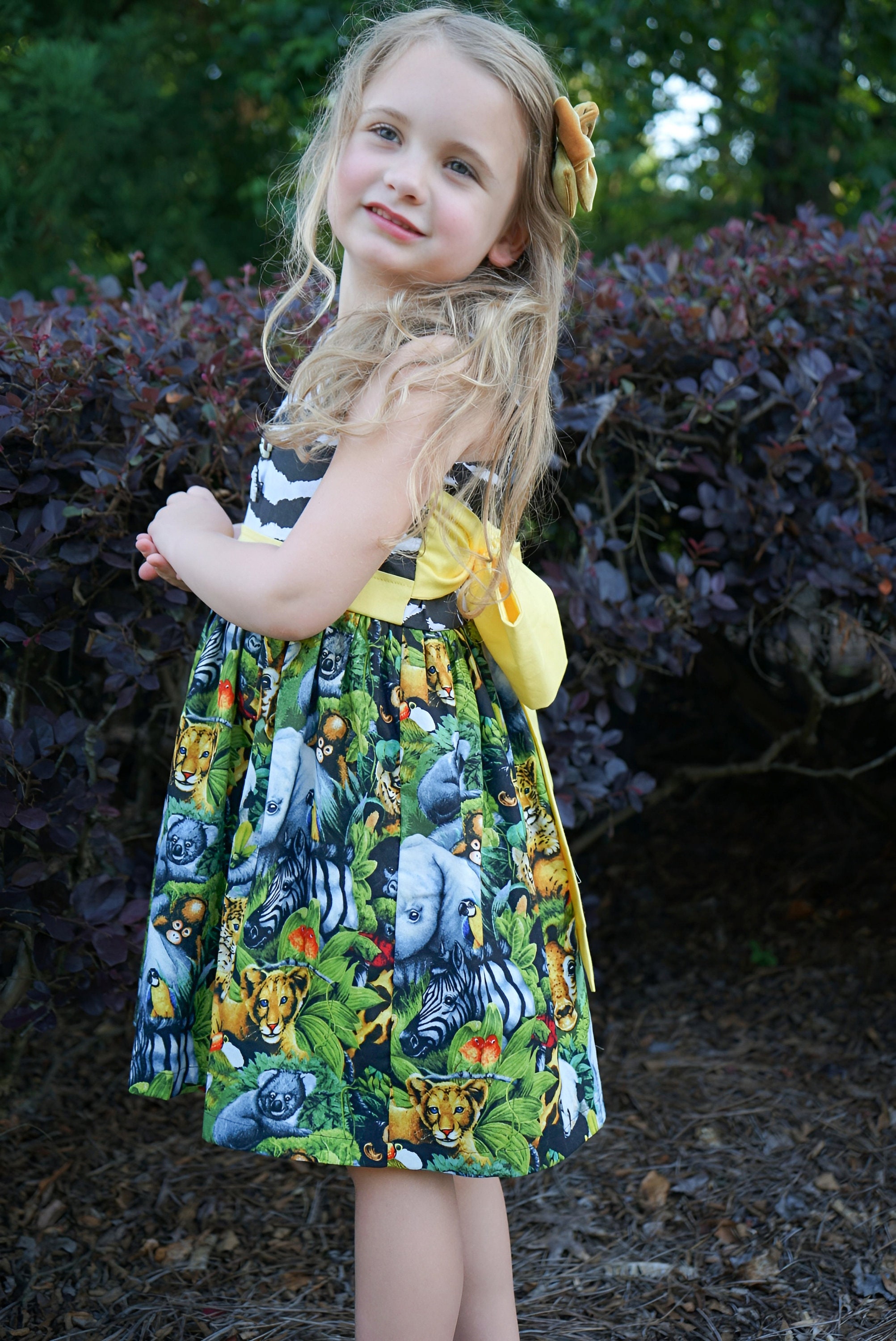 Girls' Jungle Animal Print Dress: Zebra Bodice, Safari Theme - Etsy