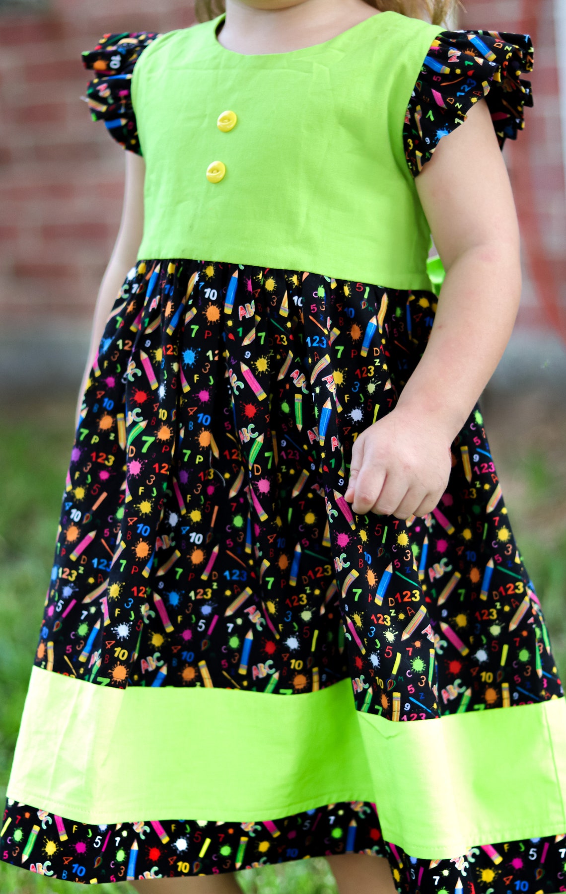 Girls Back to School Dress 1st Day of School Dress BTS - Etsy