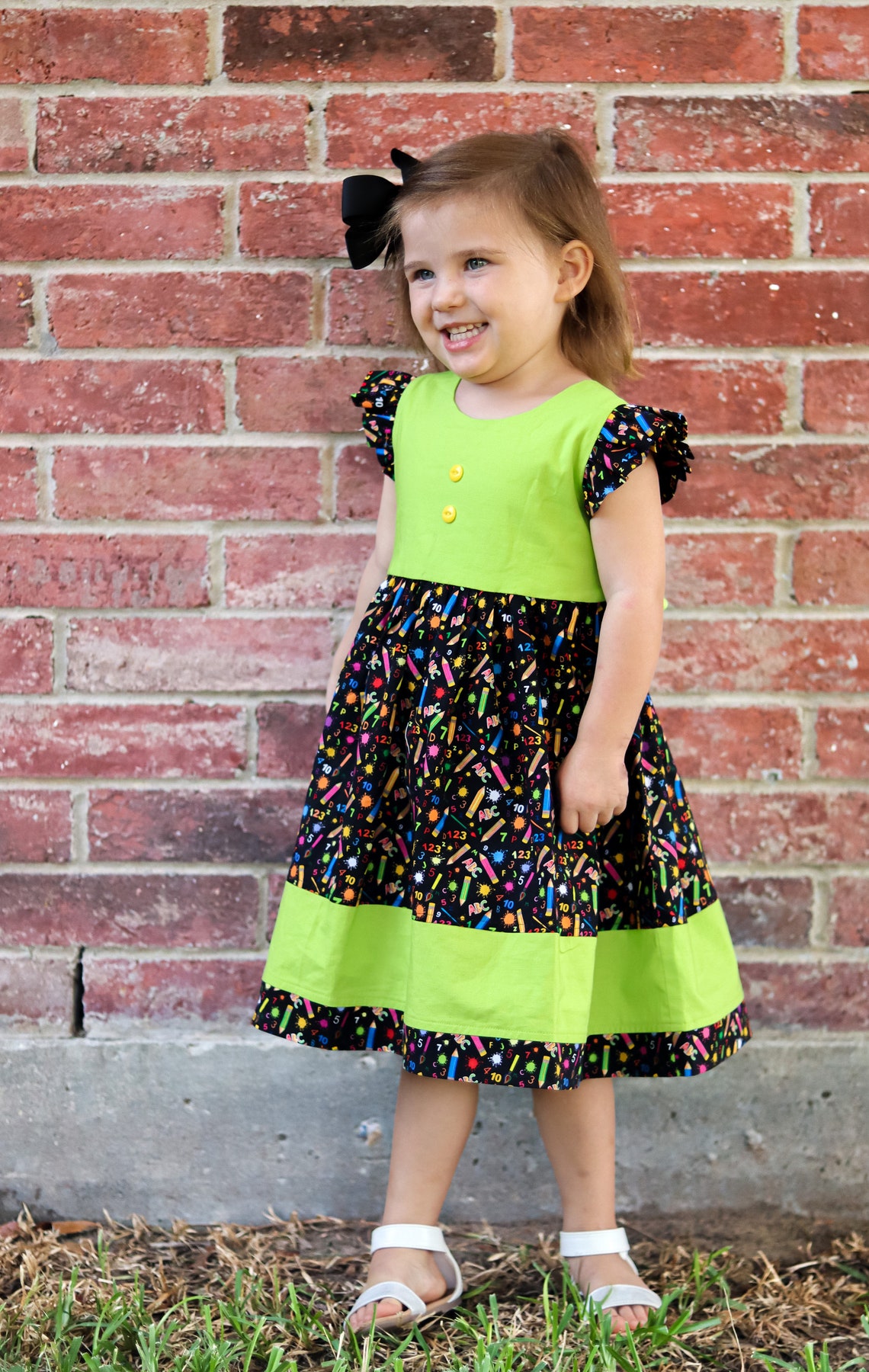 Girls Back to School Dress 1st Day of School Dress BTS - Etsy