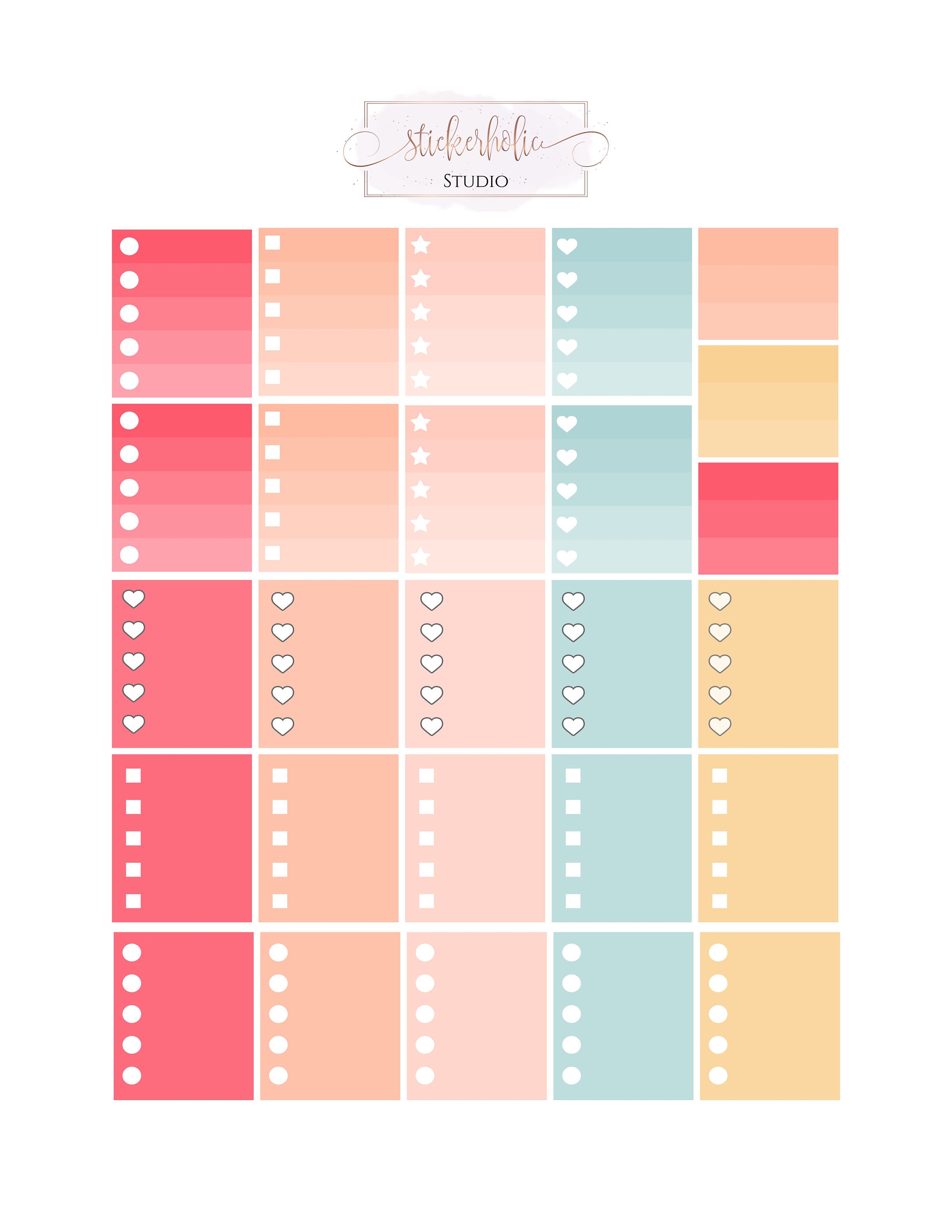 Summer Vibes Checklist Printable Stickers. Daily Life. Downloadable ...