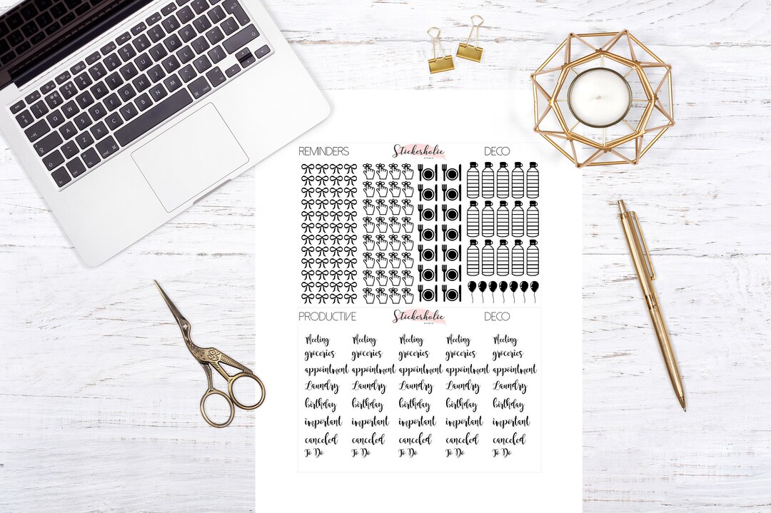 Functional Printable Planner Stickers Minimalist Planner Sticker Erin ...