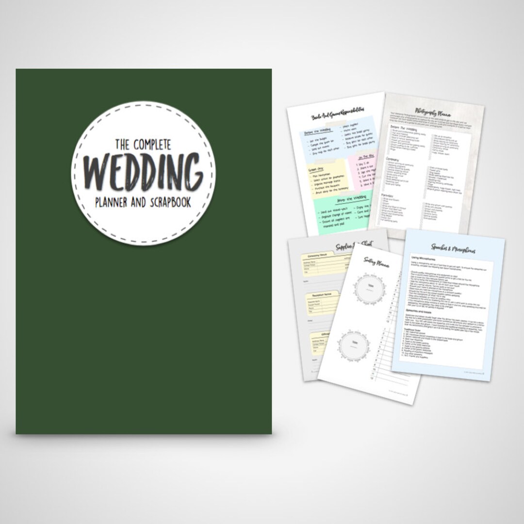 Wedding Planner Binder Printable Evergreen Wedding Planner Organiser ...