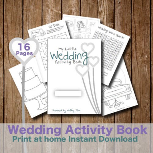 Kids Wedding Activity Book Print at Home Kids Games and - Etsy