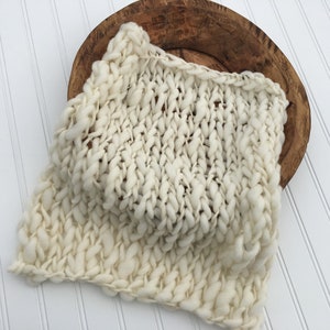 Natural Undyed Ivory Handspun Merino Wool Bump Blanket Knit Newborn ...