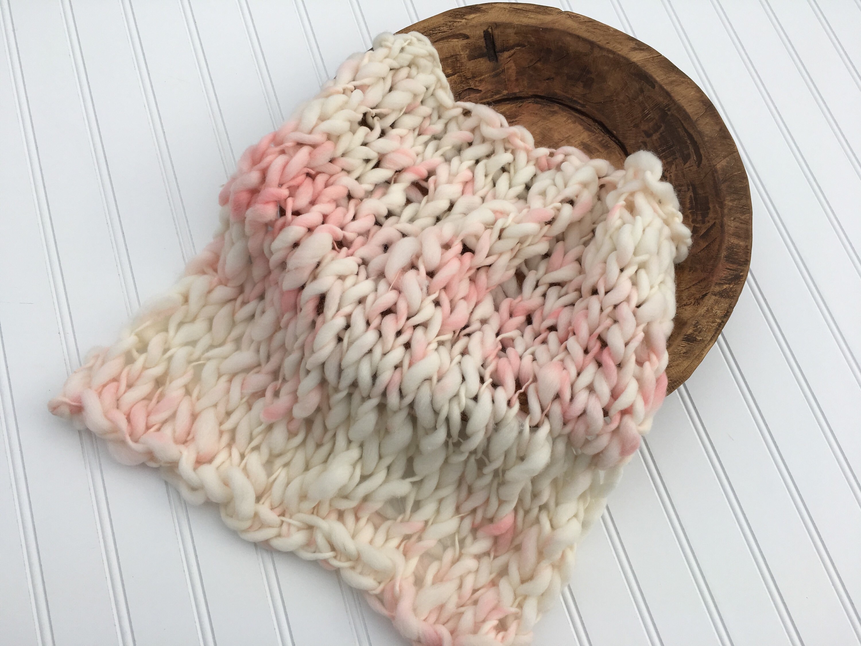 Pastel Mottled Pink Ivory Handspun Merino Wool Knit Bump | Etsy