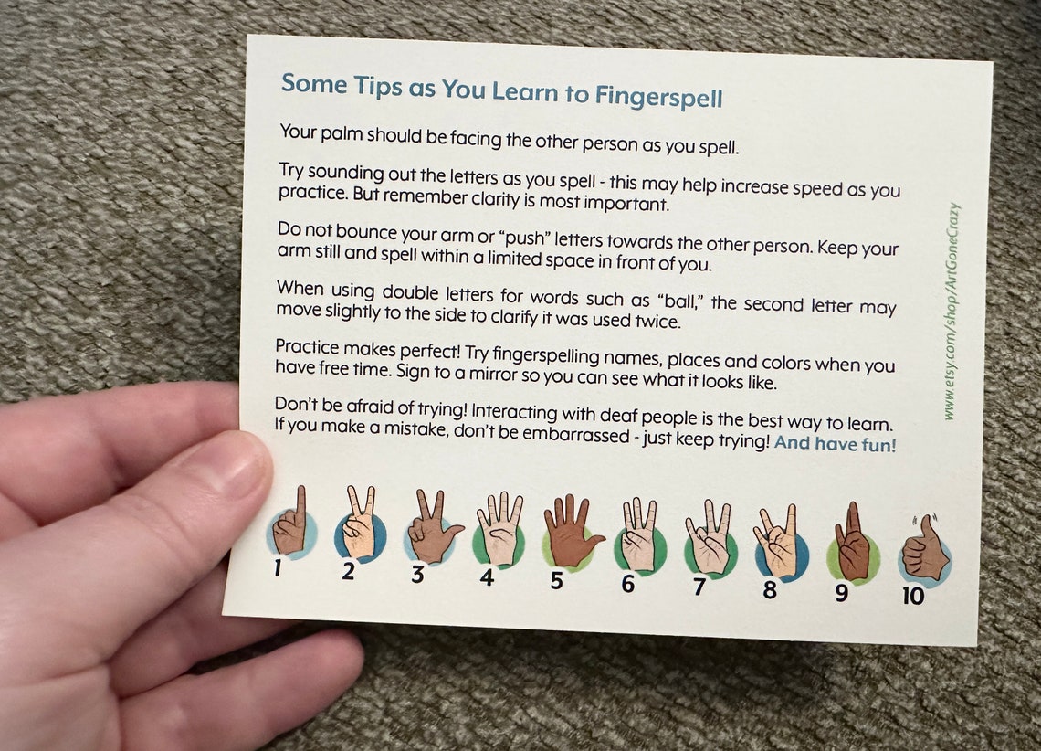 Abcs in ASL - Alphabet Sign Language Cards - 25 Pack - Etsy