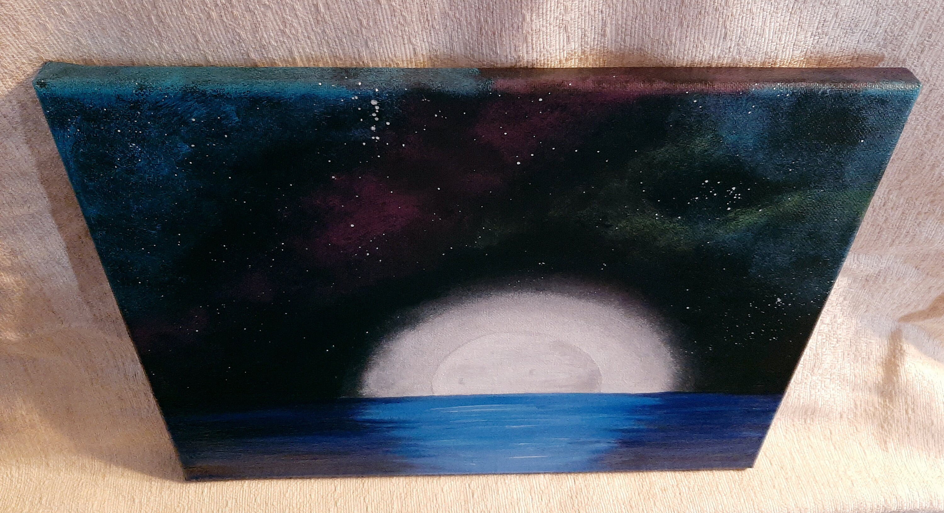 Ocean Moonscape Acrylic Painting - Etsy.de