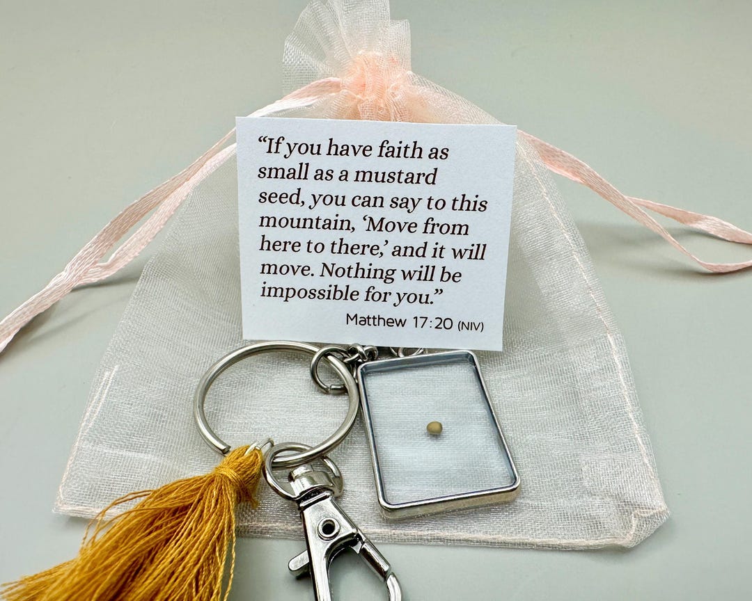 Mustard Seed Key Ring - Faith Keychain - Etsy