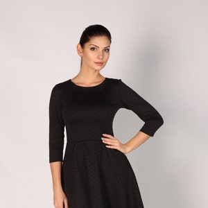 Stylish Black Dot Dress With Flare and Pockets for Any Occasion - Etsy