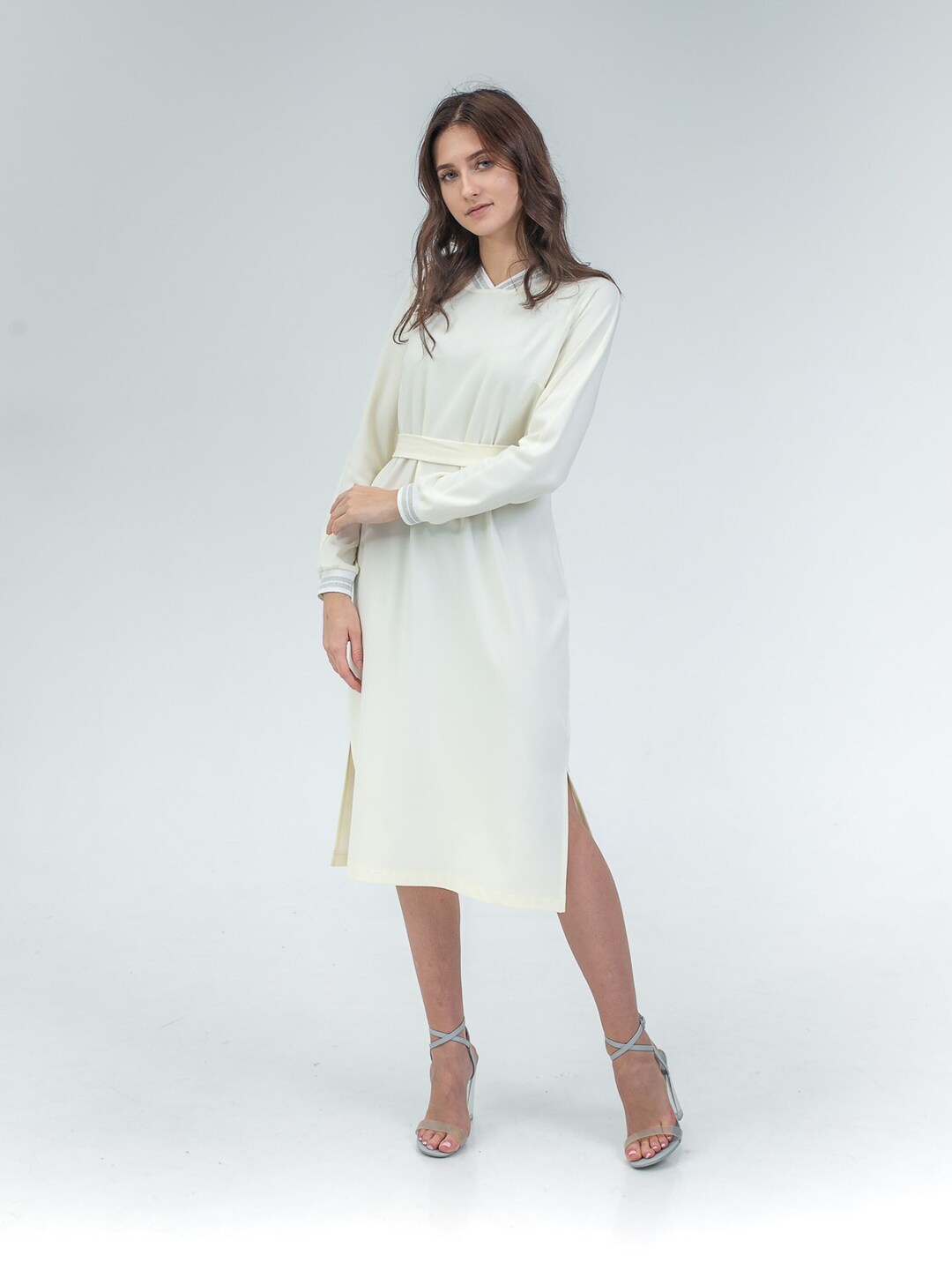 Dress, Kaftan, Kaftan Dress, Straight Cut, Midi Dress, White Dress ...