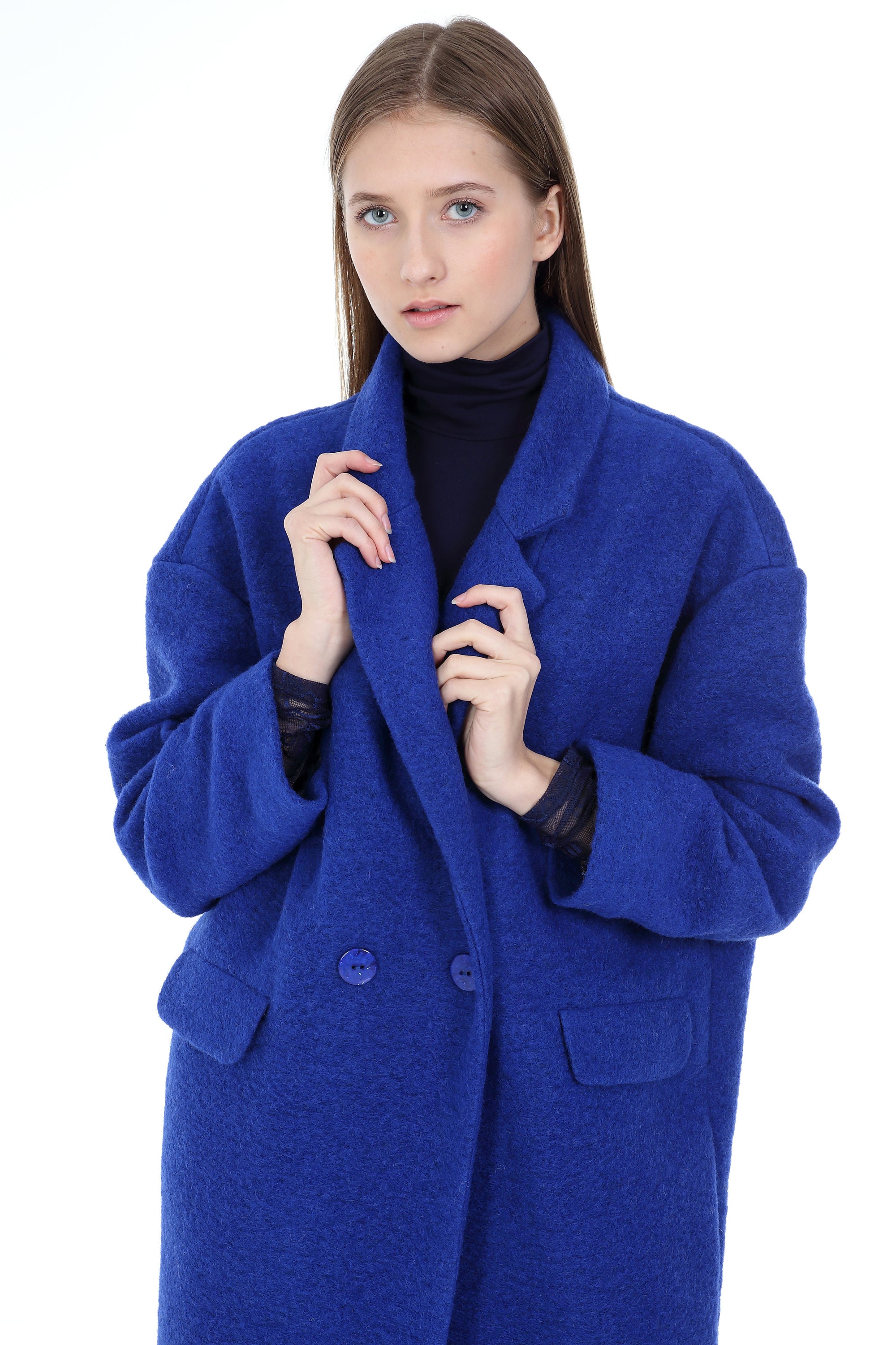 Cocoon Coat Wool Coat Light Wool Mix Coat Sustainable - Etsy