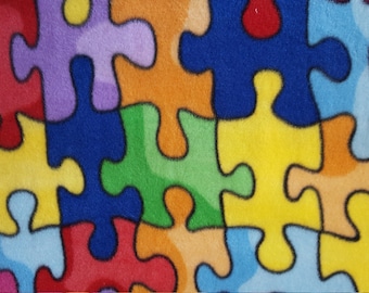 Puzzle pieces fabric | Etsy