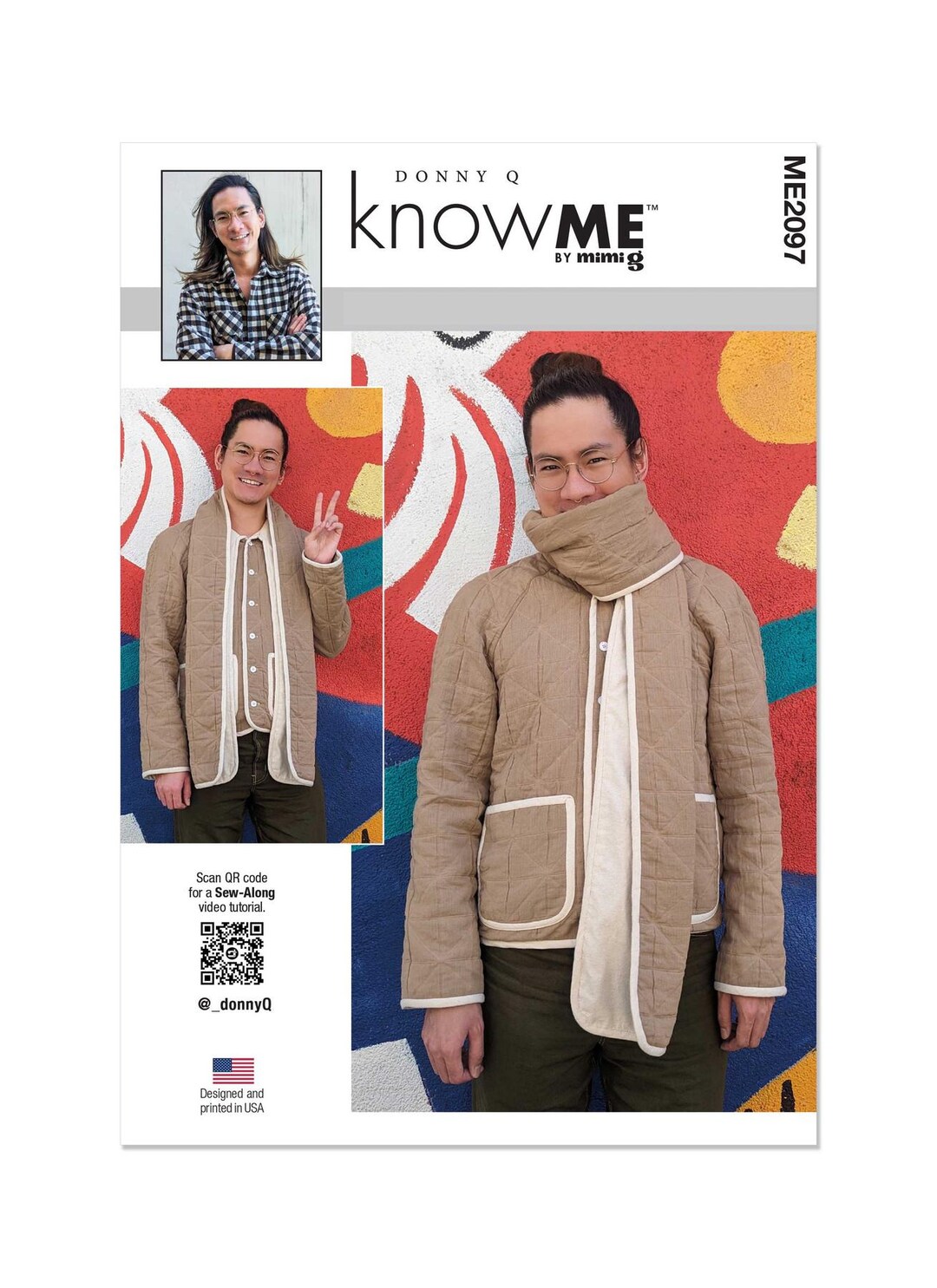 OUT of PRINT Know Me Sewing Pattern ME2097 Men's Jacket With Scarf by ...
