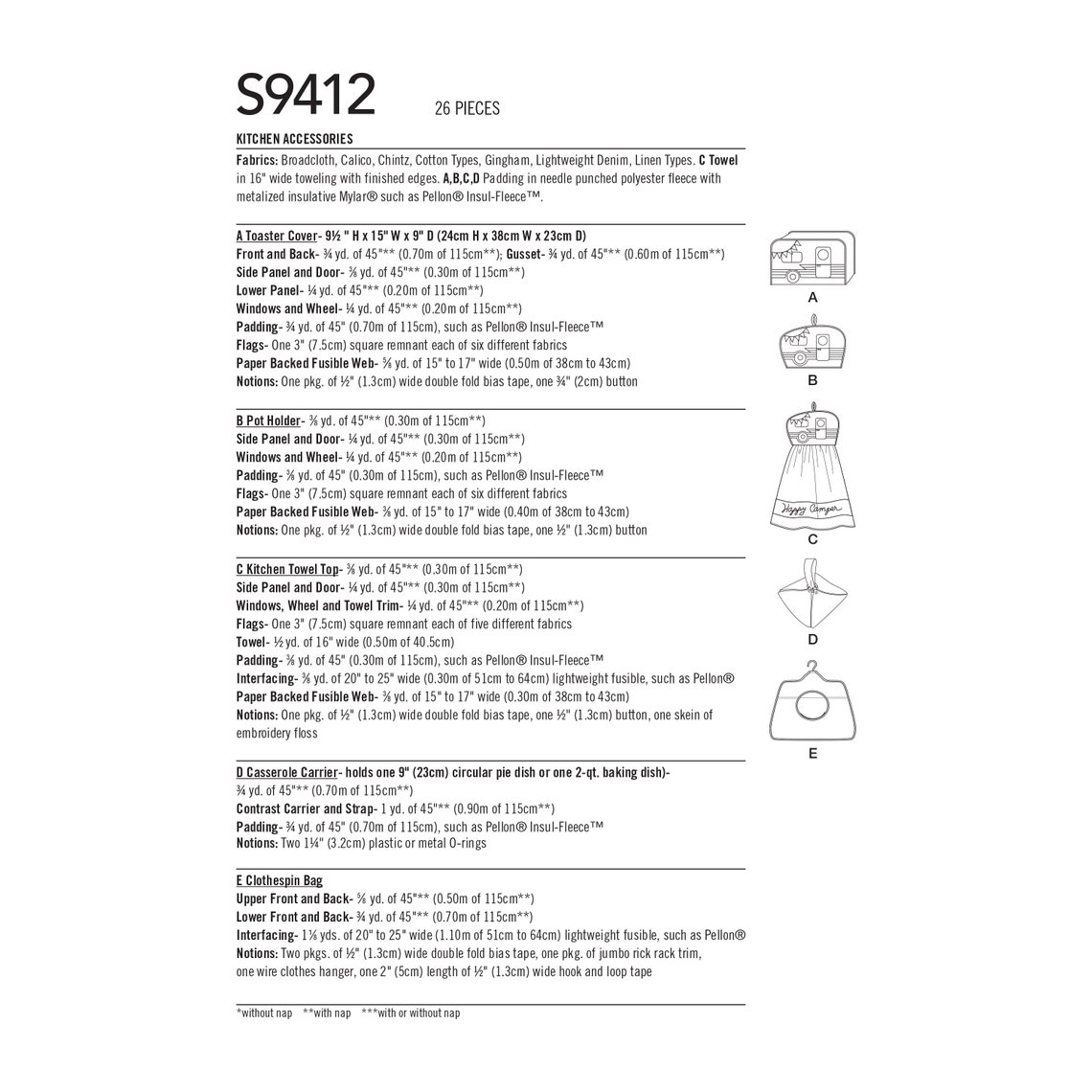 Simplicity Sewing Pattern S9412 Kitchen Accessories - Etsy