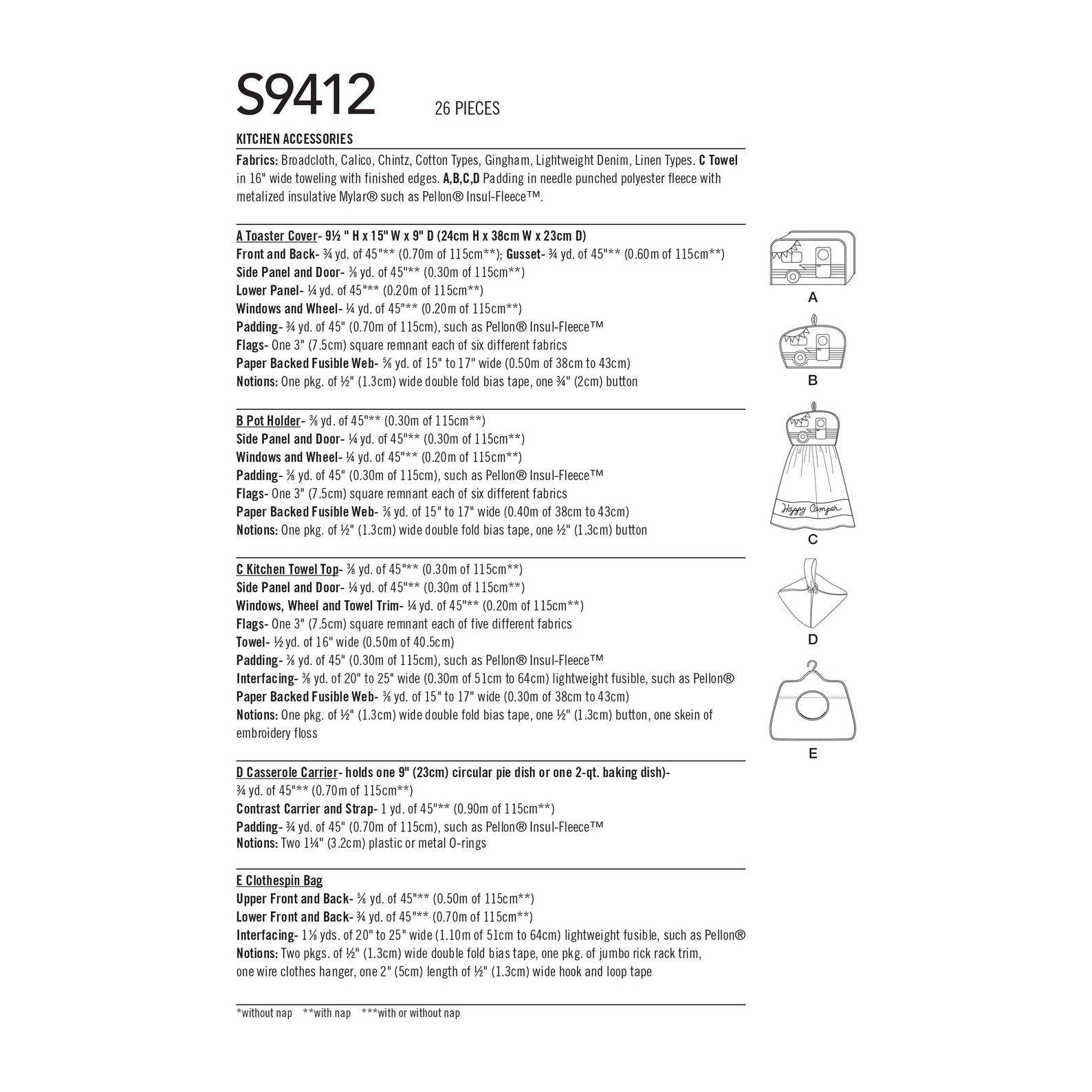 Simplicity Sewing Pattern S9412 Kitchen Accessories - Etsy