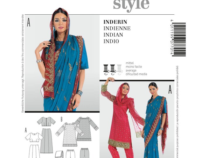Burda Style Sewing Pattern 7701 - Indian Sari - Etsy