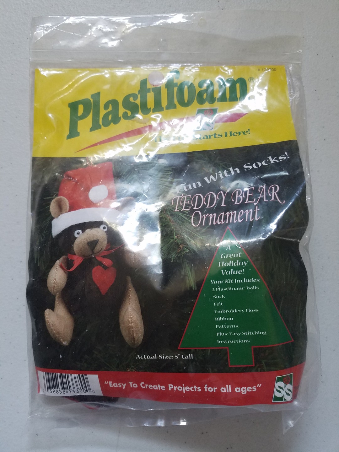 Plastifoam Teddy Bear Ornament Needlework Kit 4.5 Inch - Etsy