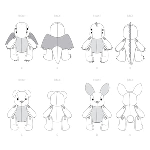 Simplicity Sewing Pattern S9441 13" Plushies - Etsy