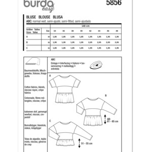 Burda Style Sewing Pattern 5856 Misses' Blouse - Etsy