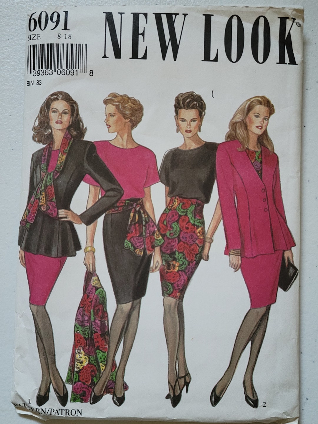 VINTAGE New Look Sewing Pattern 6091 Misses' Skirt, Jacket, Top and ...