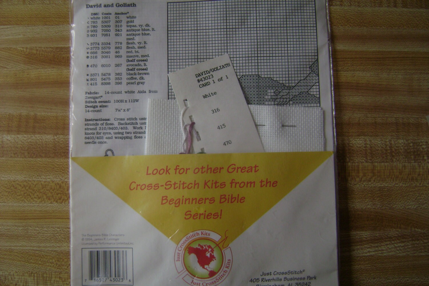 VINTAGE David and Goliath Counted Cross Stitch Kit - Etsy