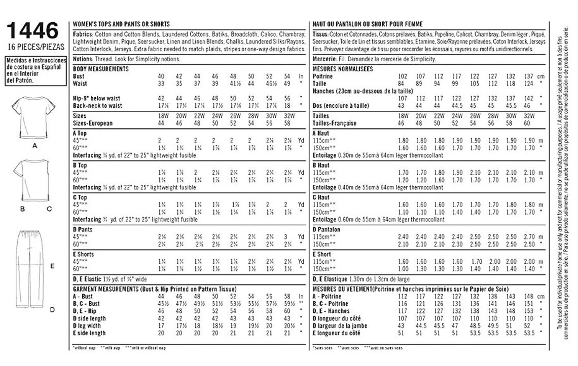 Simplicity Sewing Pattern 1446 Six Made Easy Pull on Tops and - Etsy