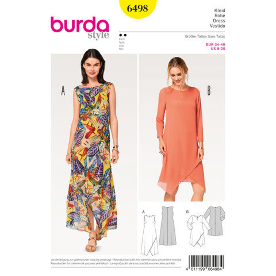 Burda Style Sewing Pattern 6498 Misses' Two Layered Dress - Etsy