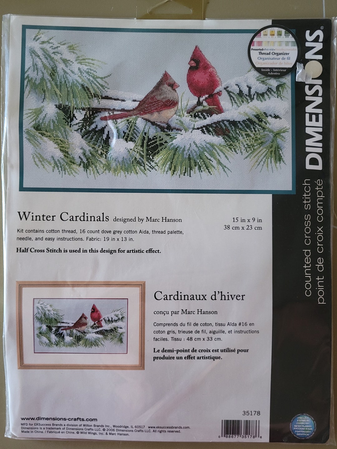 Dimensions Cross Stitch Kit - Winter Cardinals - Etsy