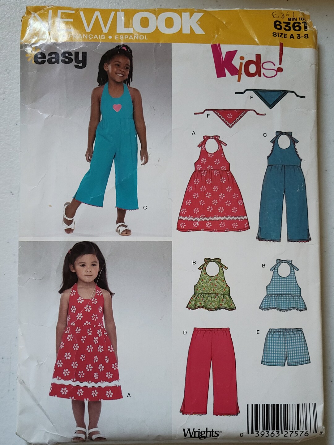 OUT OF PRINT New Look Sewing Pattern 6361 Childs Sundress, Romper, Top ...