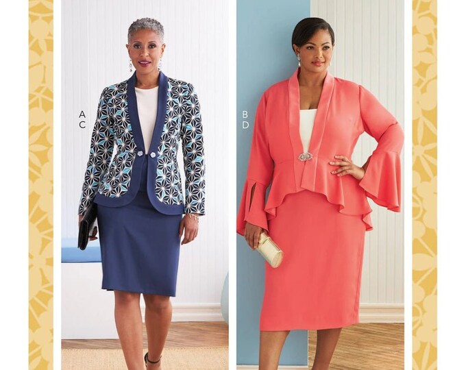 Butterick Sewing Pattern B6108 Misses' Jacket, Bib and Skirt - Etsy