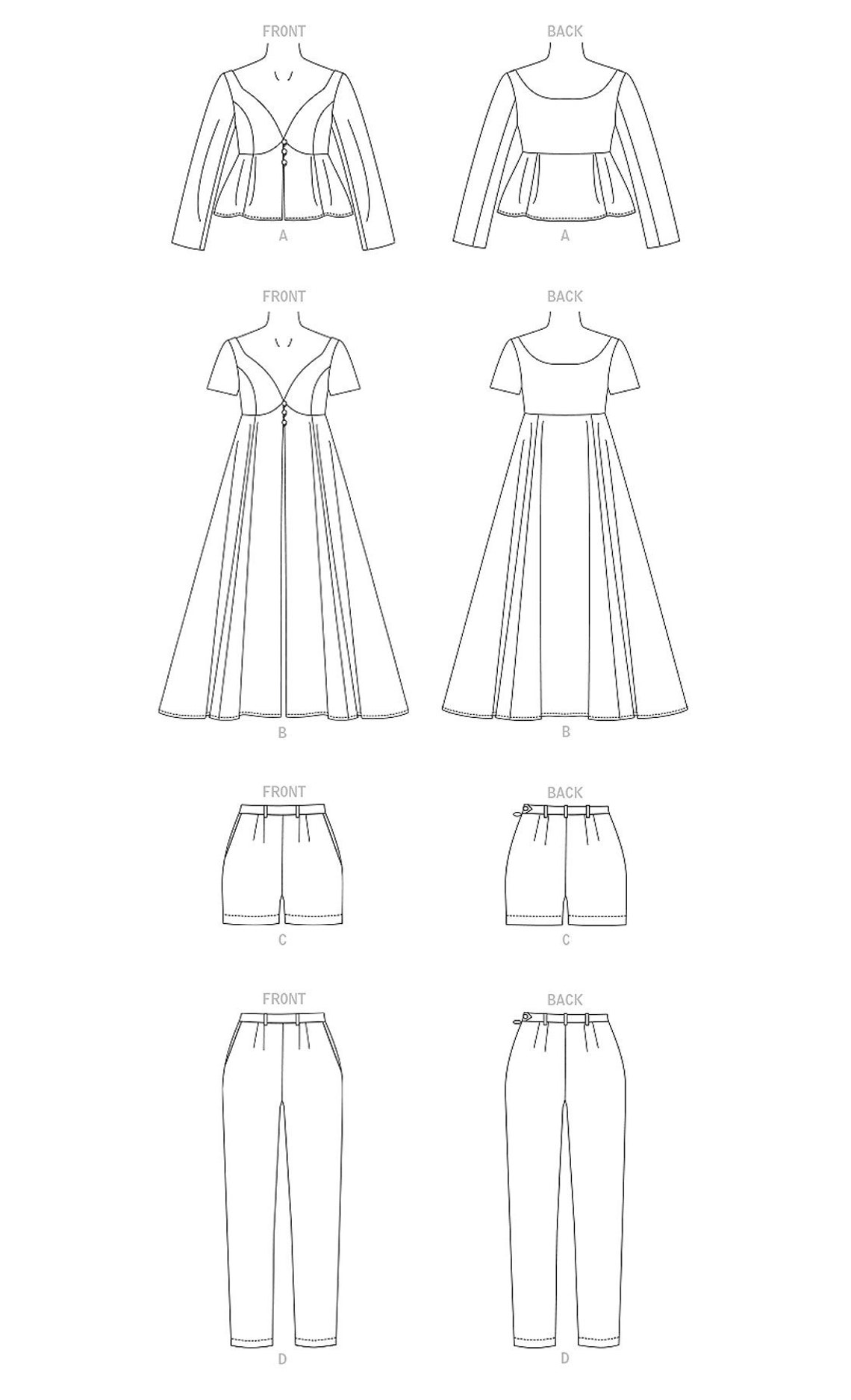 Vogue Sewing Pattern V1901 Misses' Tops Shorts and Pants - Etsy